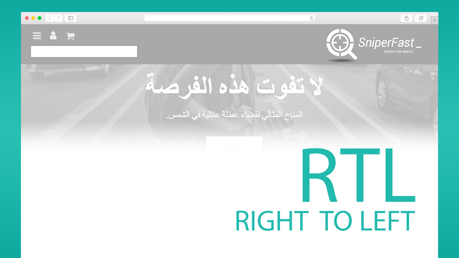 Search for ecommerce and oriental languages - RTL support - Sniperfast